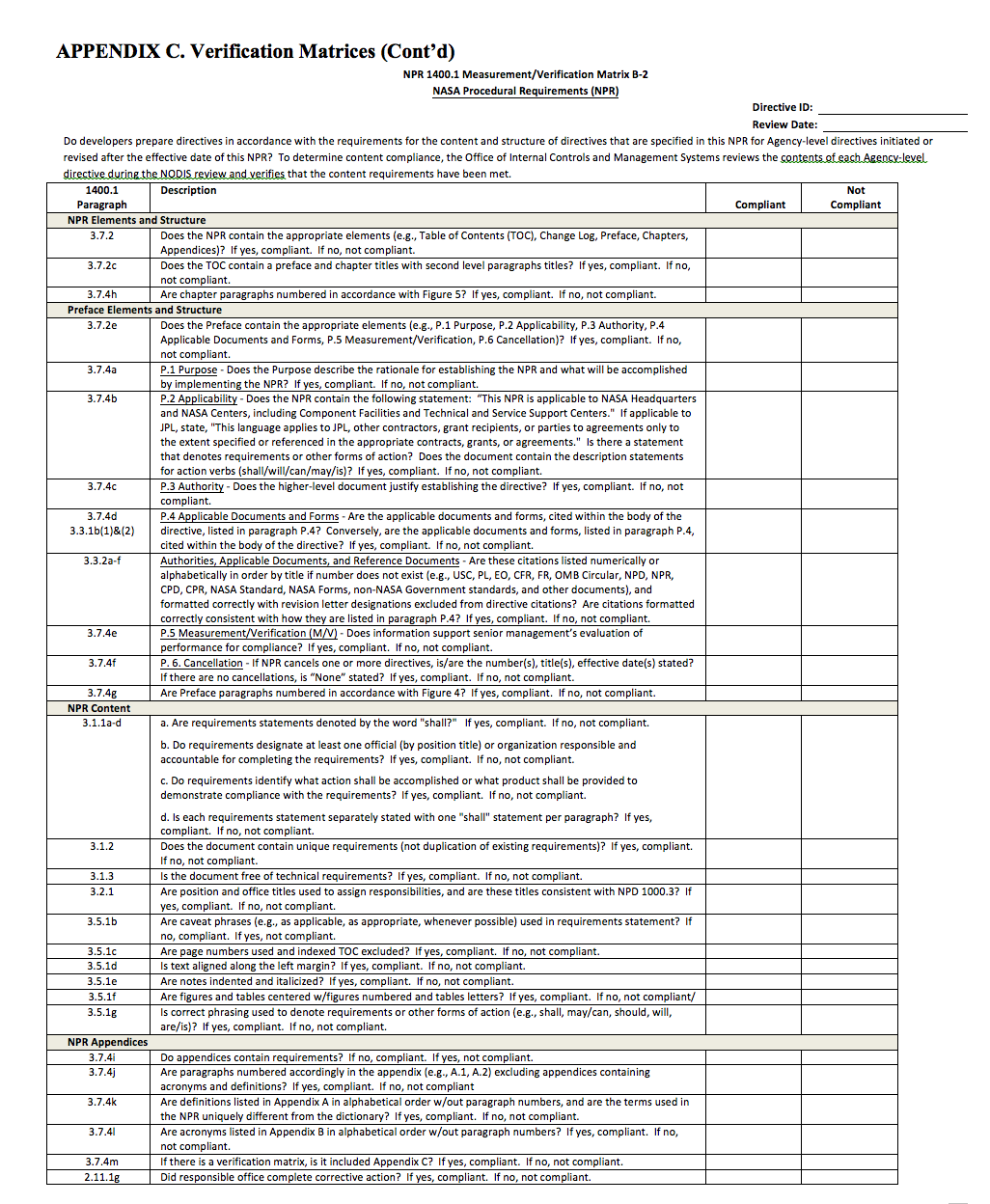NPR 1400.1F NASA Directives and Charters Procedural Requirements